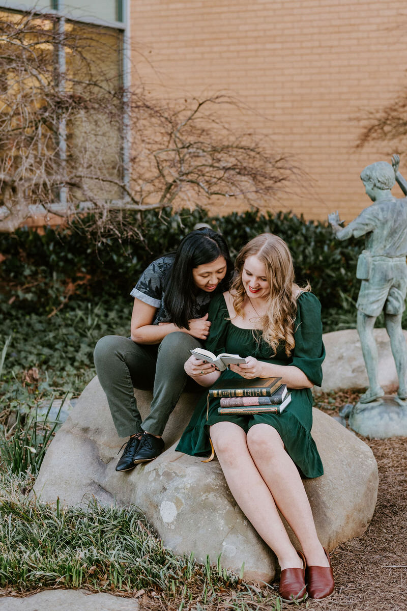 Intimate Library Engagement Photos with Marley and Marina ...